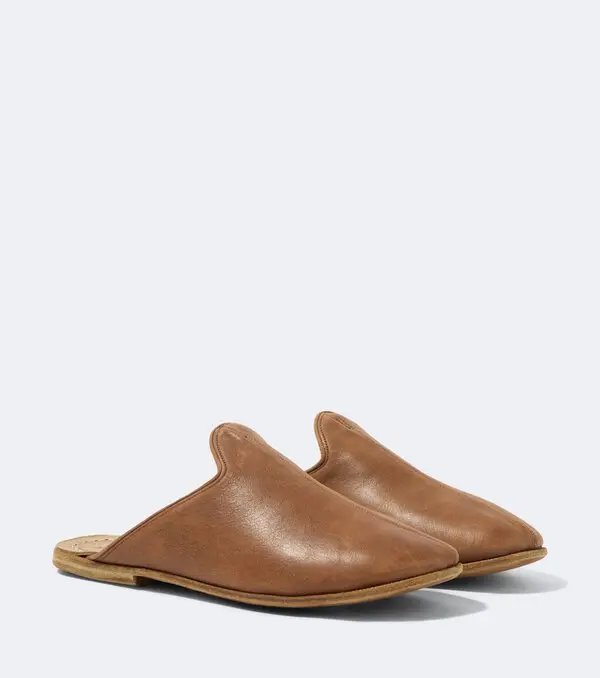 Sabah Baba Leather Mules - Brown