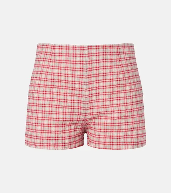 Faithfull The Brand Lila Checked Cotton Shorts - Red