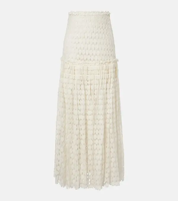 Ulla Johnson Aris Cotton-blend Lace Maxi Skirt - White