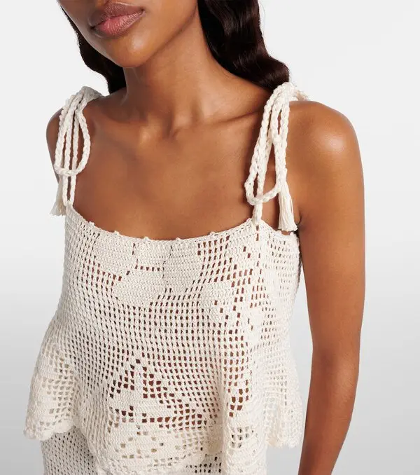 Anna Kosturova Rose Crochet Cotton Top