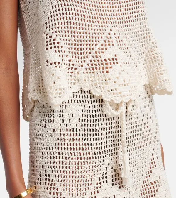 Anna Kosturova Rose Crochet Cotton Top
