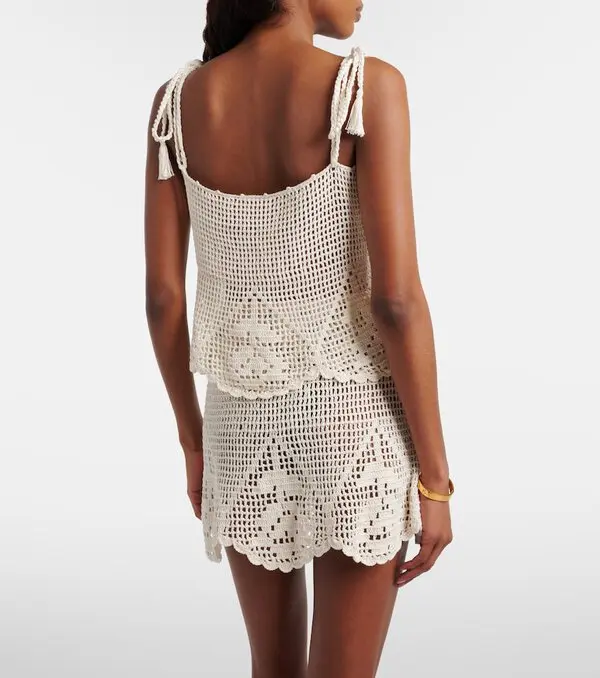 Anna Kosturova Rose Crochet Cotton Top