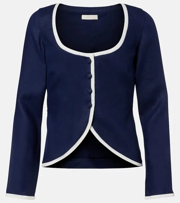 Faithfull The Brand Molly Linen Blazer - Blue
