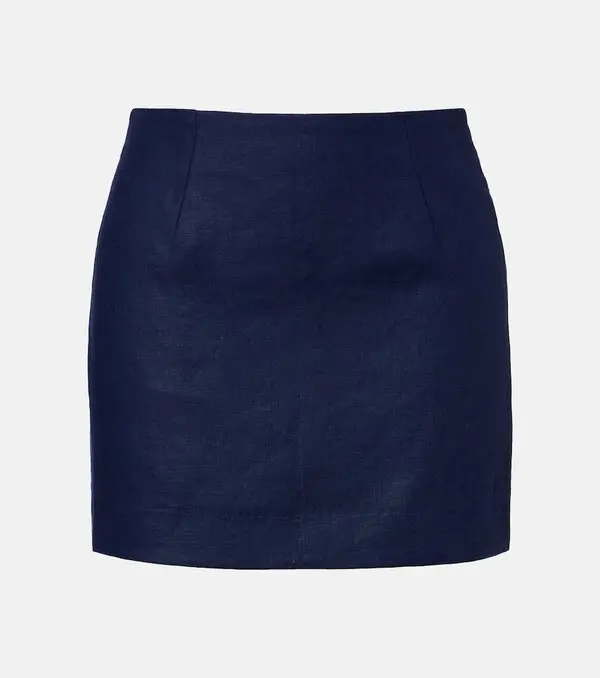 Faithfull The Brand Jane Linen Miniskirt - Blue
