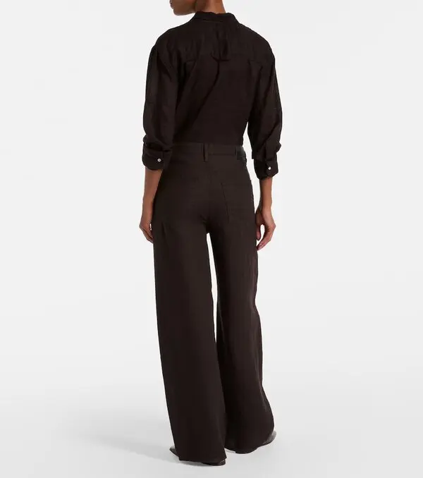 Citizens Of Humanity Brynn Linen Wide-leg Pants - Brown