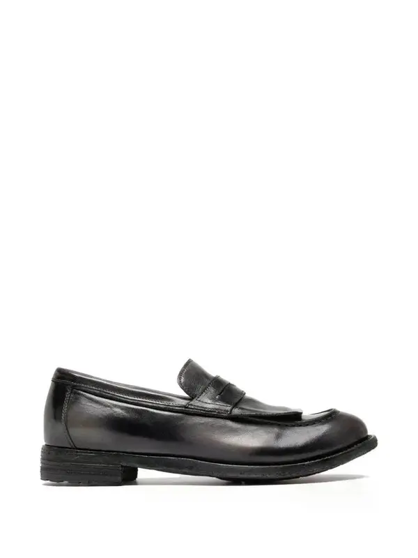 Officine Creative Rub-off Leather Loafers - Black