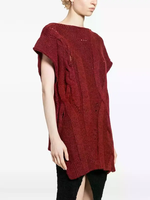 HALOS Cable Knit Vest - Red