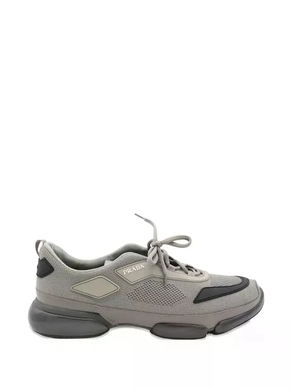 Prada Cloudbust Mesh And Leather Sneakers - Grey