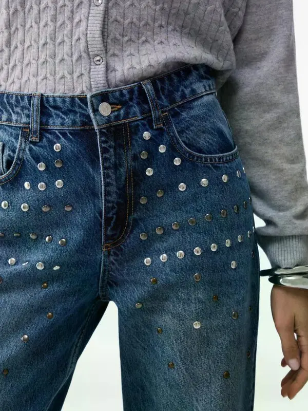 Liu Jo Fringed Studded Straight-leg Jeans