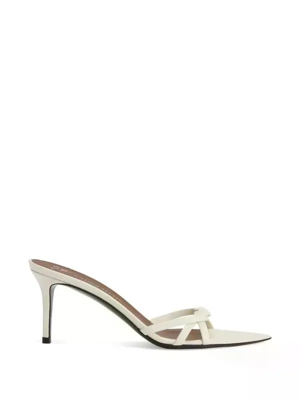 GIUSEPPE ZANOTTI Intrigo Braid 70 Braided Strips Mules - White