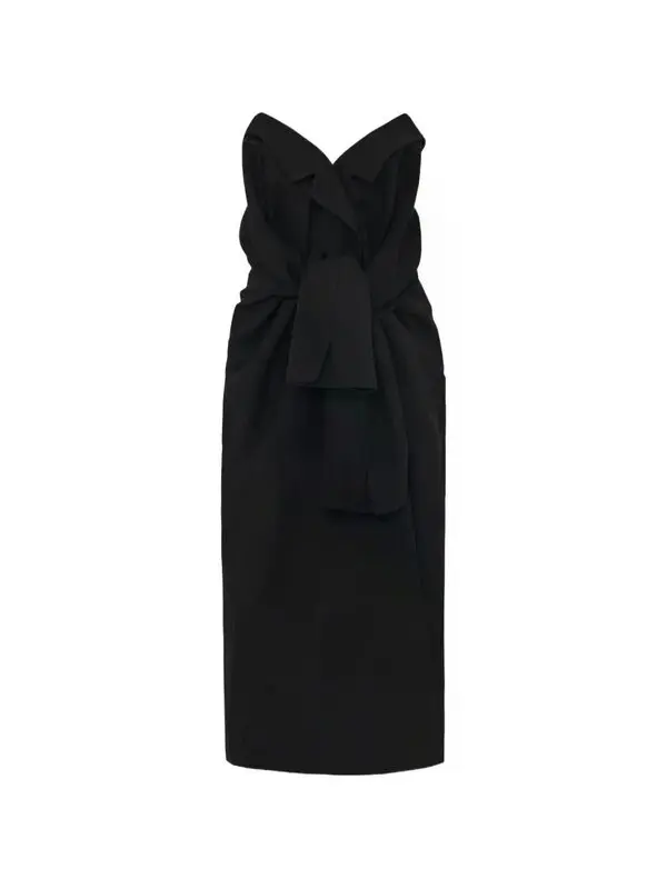 THE ROW Draped Midi Dress - Black