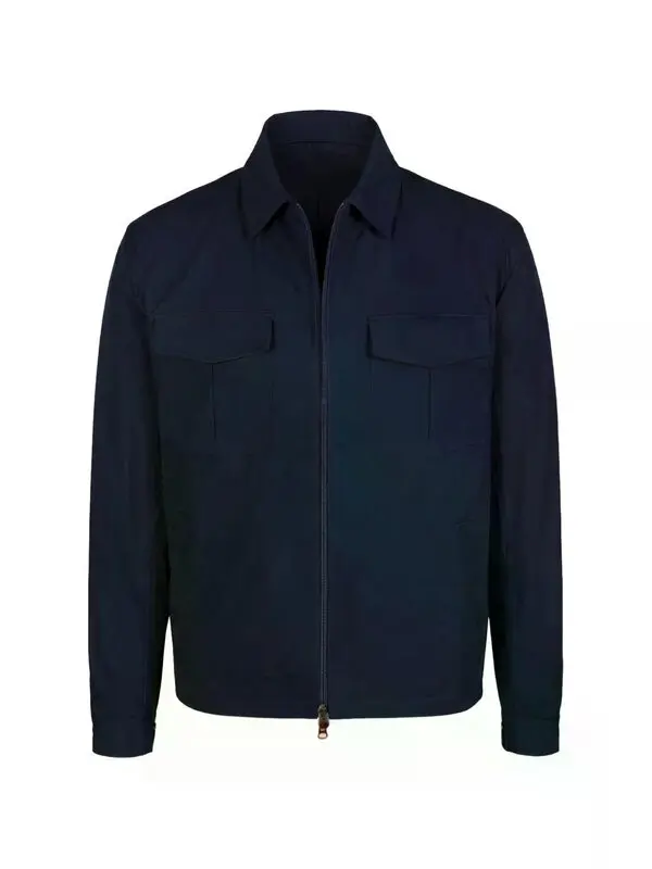 Kiton Zip-up Jacket - Blue