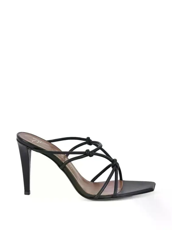 GIUSEPPE ZANOTTI Knotted Detail Square Toe Mules - Black