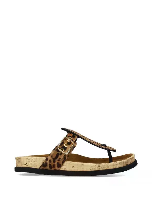 Premiata Leopard-print Buckle Sandals - Neutrals