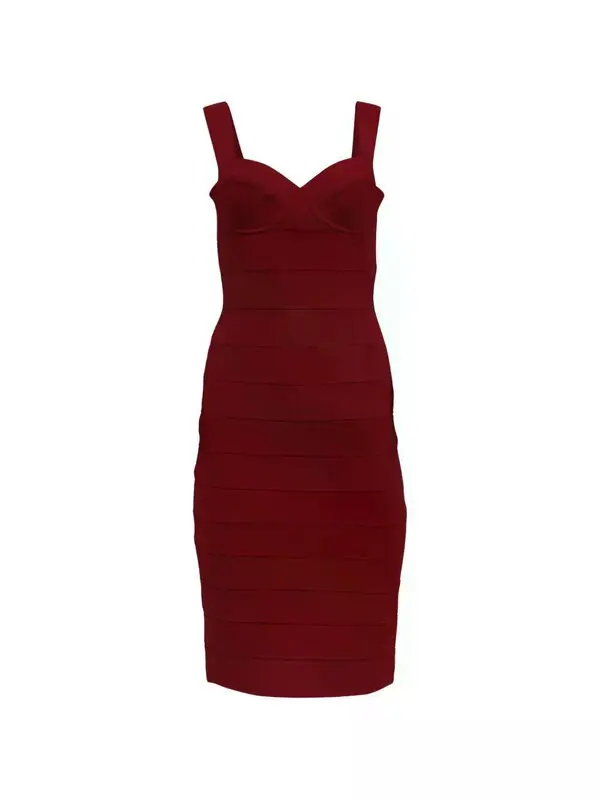 Herve Leger X Julia Restoin Roitfeld Sweetheart Midi Dress - Red