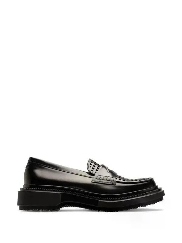 ADIEU PARIS Perforated Leather Loafers - Black