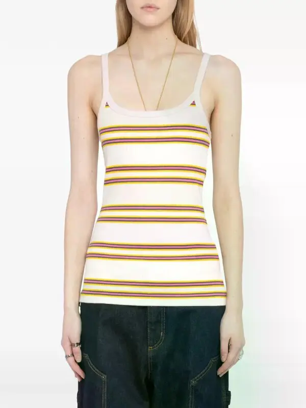 Zadig&Voltaire Albao Striped Ribbed Tank Top - Neutrals