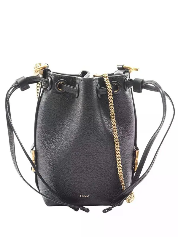 Chloé Micro Grained Calfskin Marcie Bucket Bag - Black