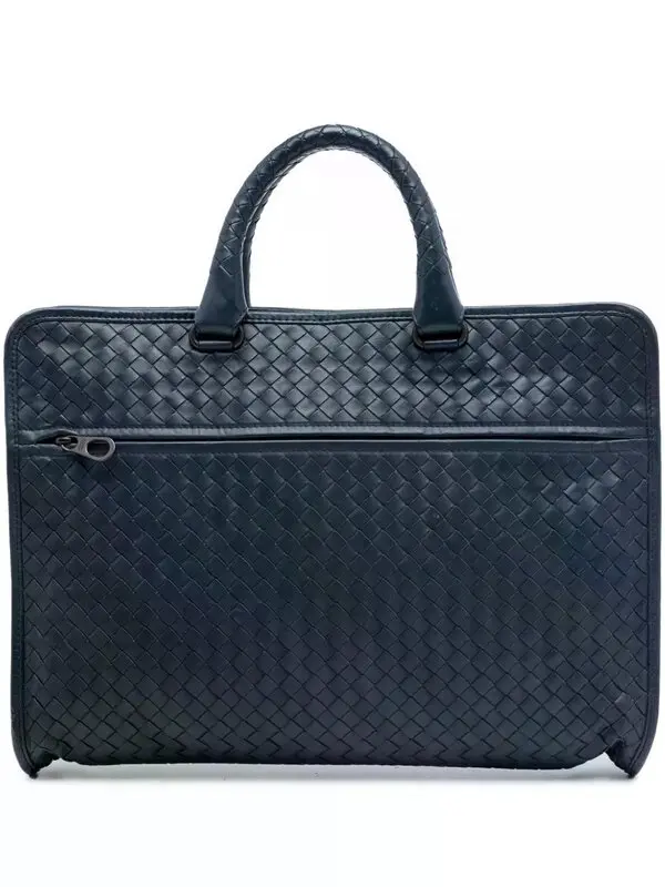 Bottega Veneta Nappa Intrecciato Business Bag - Blue