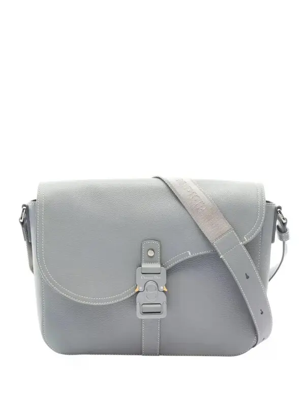 Dior Leather Saddle Messenger Bag - Grey
