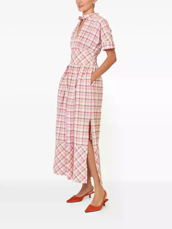 Rosie Assoulin Checked Pleated Dress