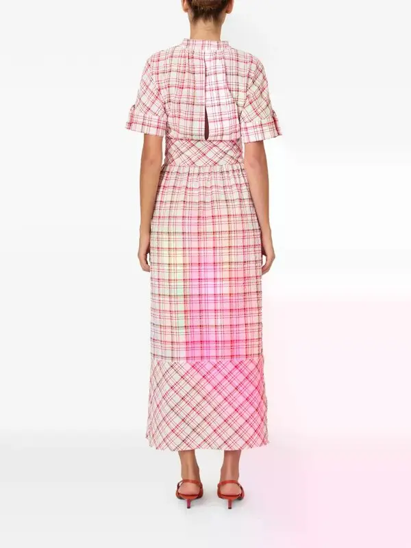 Rosie Assoulin Checked Pleated Dress