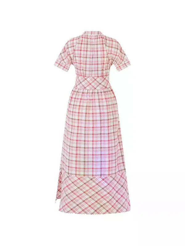 Rosie Assoulin Checked Pleated Dress