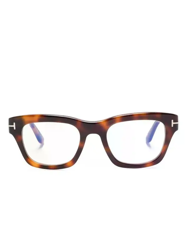 TOM FORD Rectangular Frame Glasses - Brown