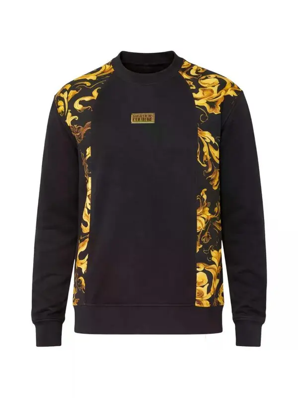 Versace Baroque-panelled Sweatshirt - Black