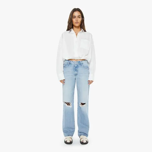 MOTHER The Mid Rise Maven Sneak Reelin' It In Jeans - Light Blue