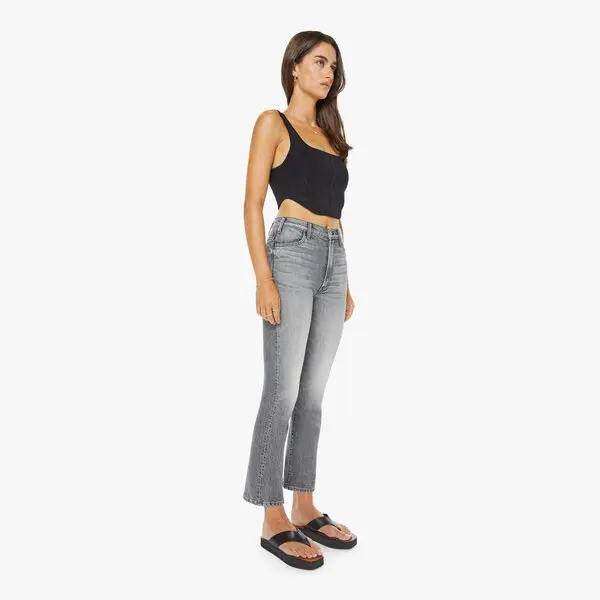 MOTHER The Hustler Ankle Bait And Switch Jeans - Grey