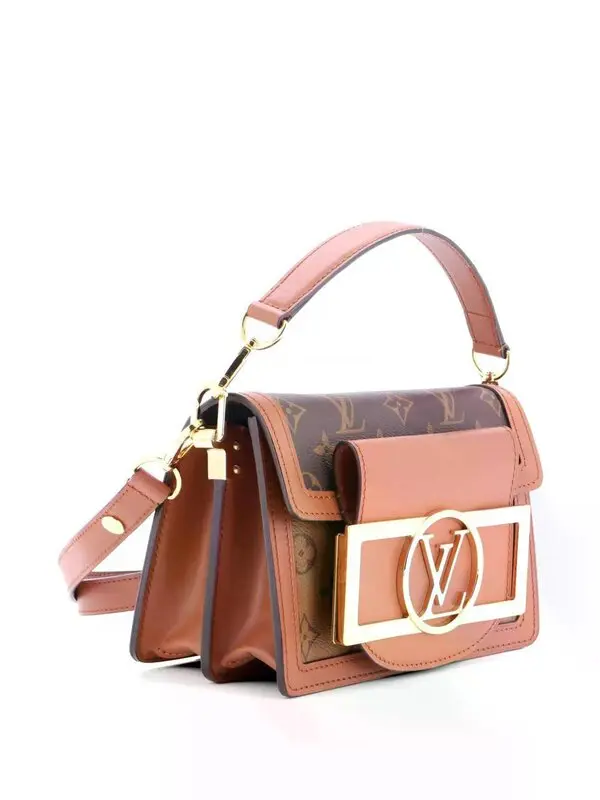 LOUIS VUITTON Dauphine Lock Xl Reverse Monogram Canvas Mini Crossbody Bag