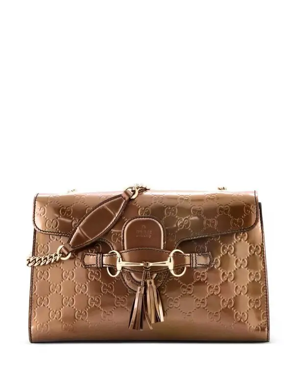 Gucci Emily Chain Flap Bag Ssirna Patent Shoulder Bag