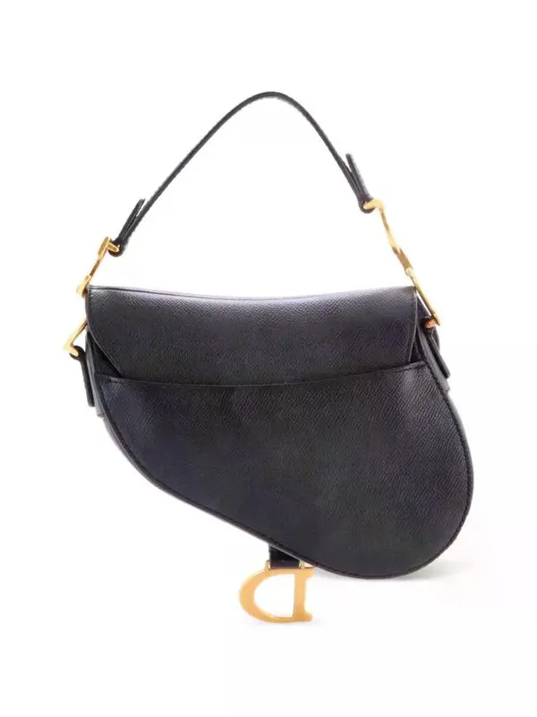 Dior Saddle Handbag Leather Mini Shoulder Bag - Black