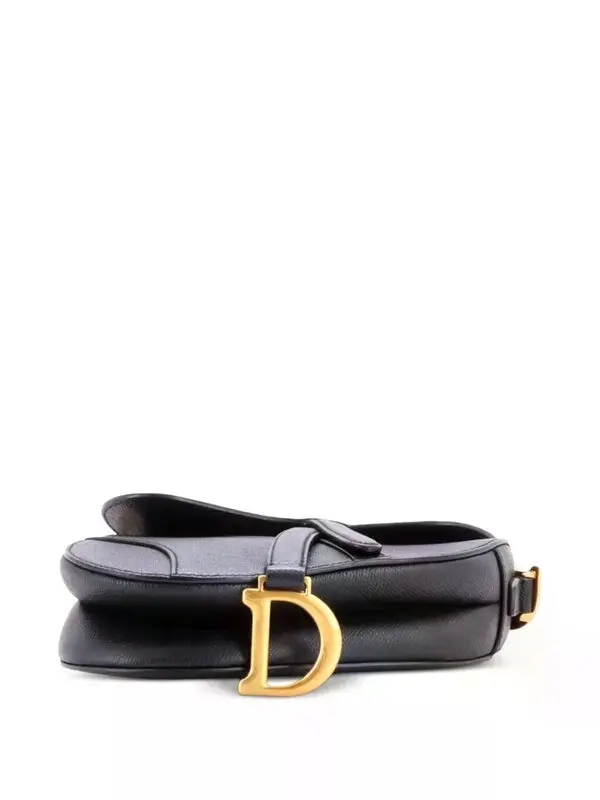 Dior Saddle Handbag Leather Mini Shoulder Bag - Black