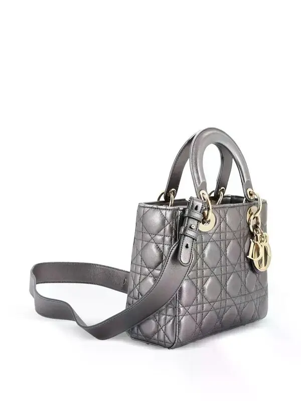 Dior My Abcdior Lady Bag Cannage Quilt Leather Shoulder Bag - Metallic