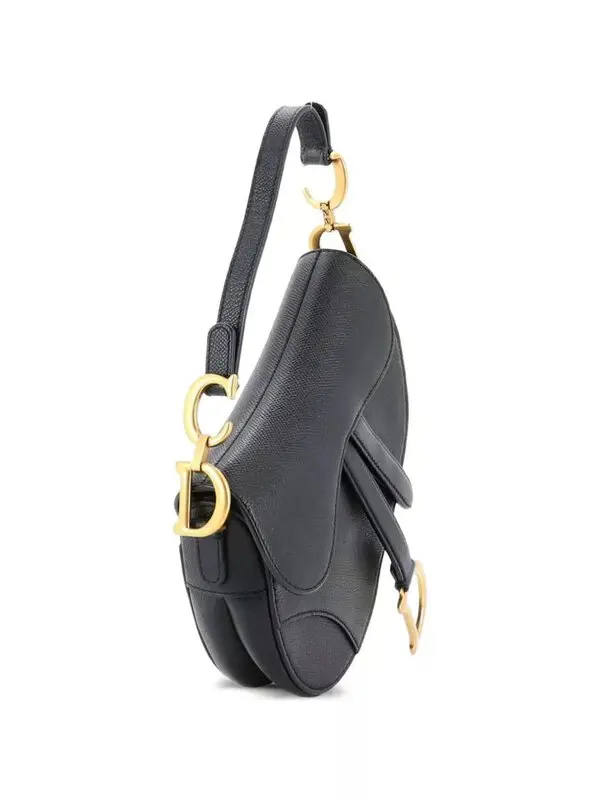 Dior Saddle Handbag Leather Mini Shoulder Bag - Black