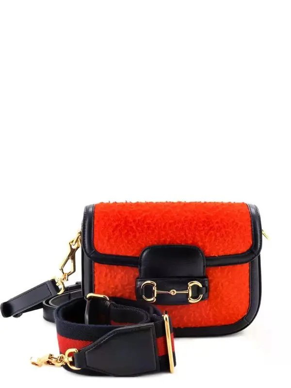 Gucci Horsebit 1955 Wool Mini Crossbody Bag - Red