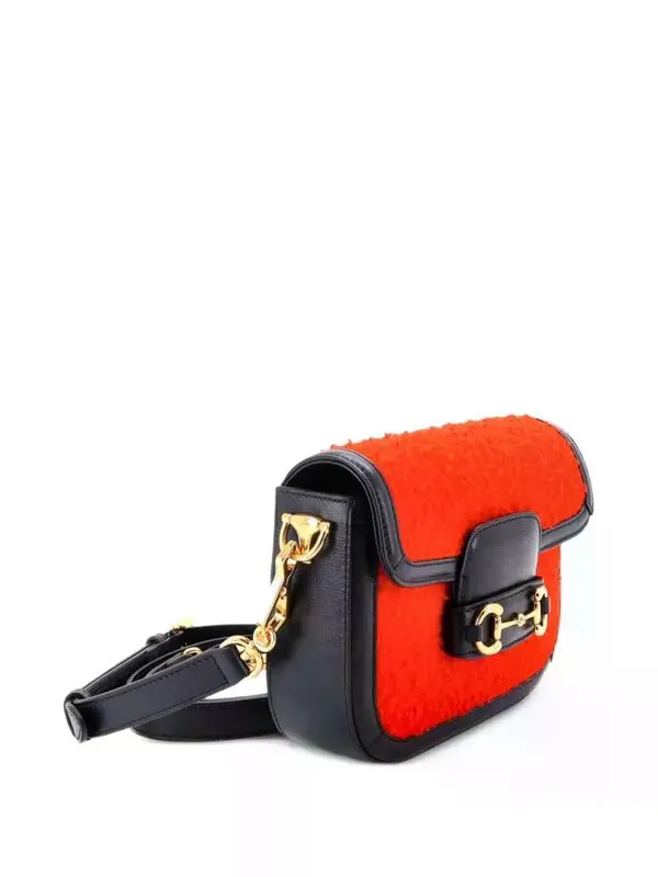 Gucci Horsebit 1955 Wool Mini Crossbody Bag - Red