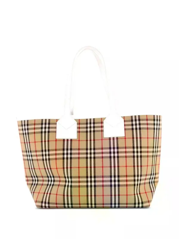 Burberry London Vintage Check Canvas Large Tote Bag