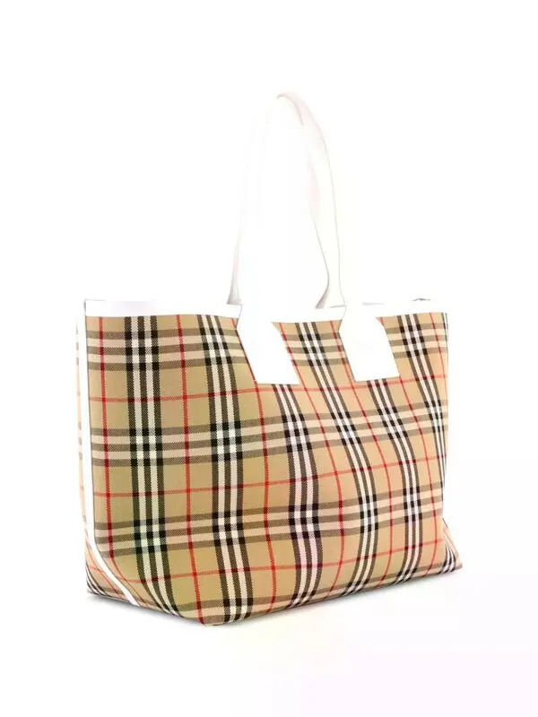Burberry London Vintage Check Canvas Large Tote Bag