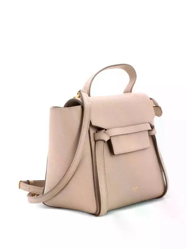 Celine Pico Shoulder Bag, Textured Leather, Belt Bag - Neutrals