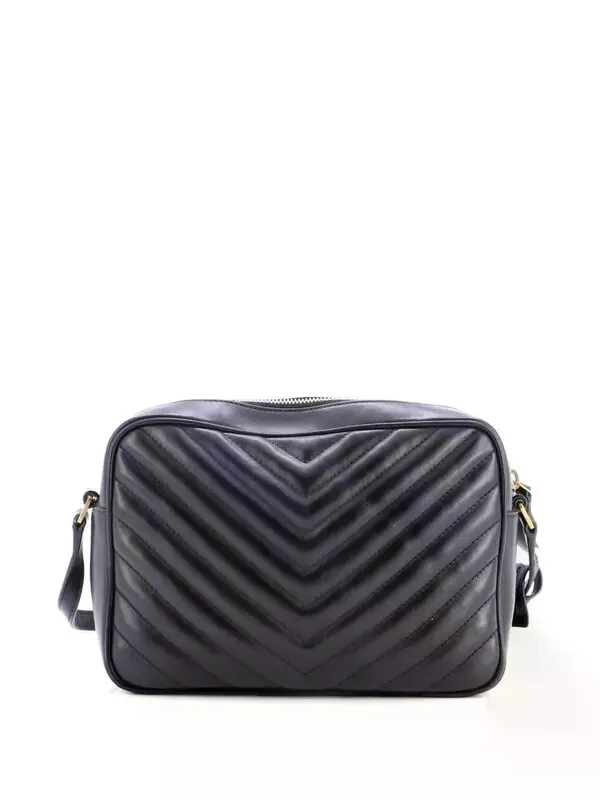 Saint Laurent Lou Camera Bag Matelassé Chevron Leather - Black