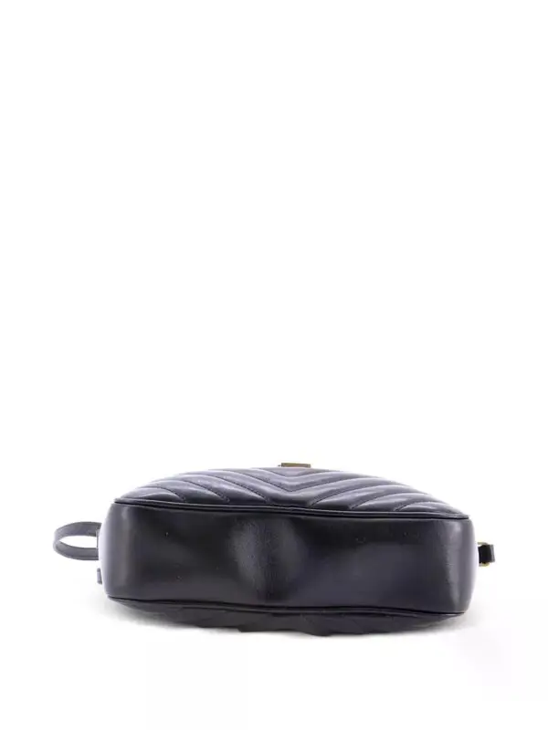 Saint Laurent Lou Camera Bag Matelassé Chevron Leather - Black
