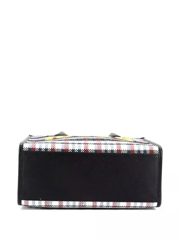 Gucci Embroidered Raffia Small Satchel Tote