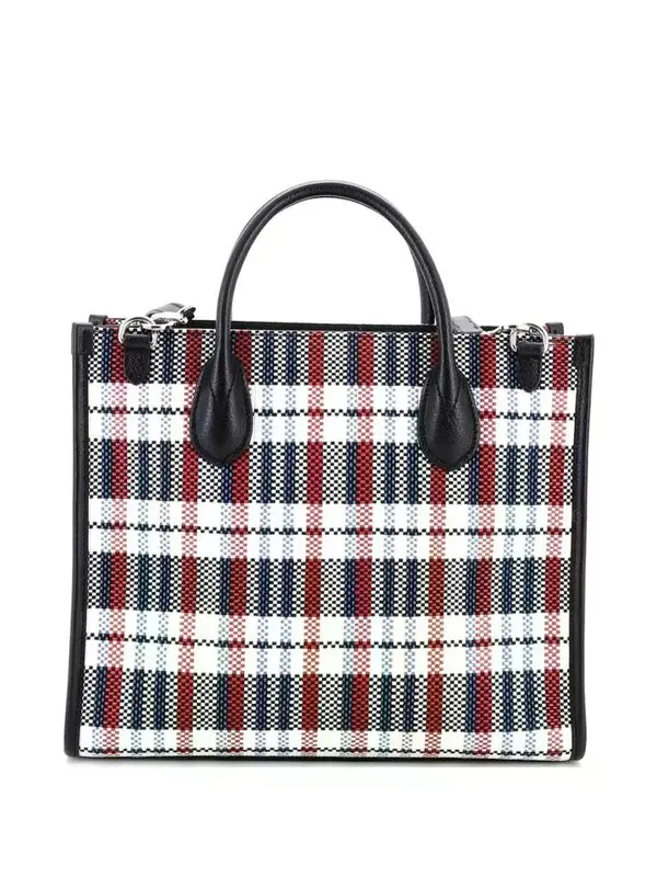 Gucci Embroidered Raffia Small Satchel Tote