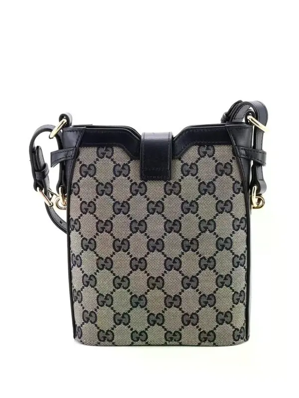 Gucci Gg Canvas With Leather Mini Bucket Bag