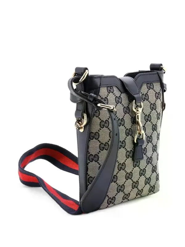 Gucci Gg Canvas With Leather Mini Bucket Bag