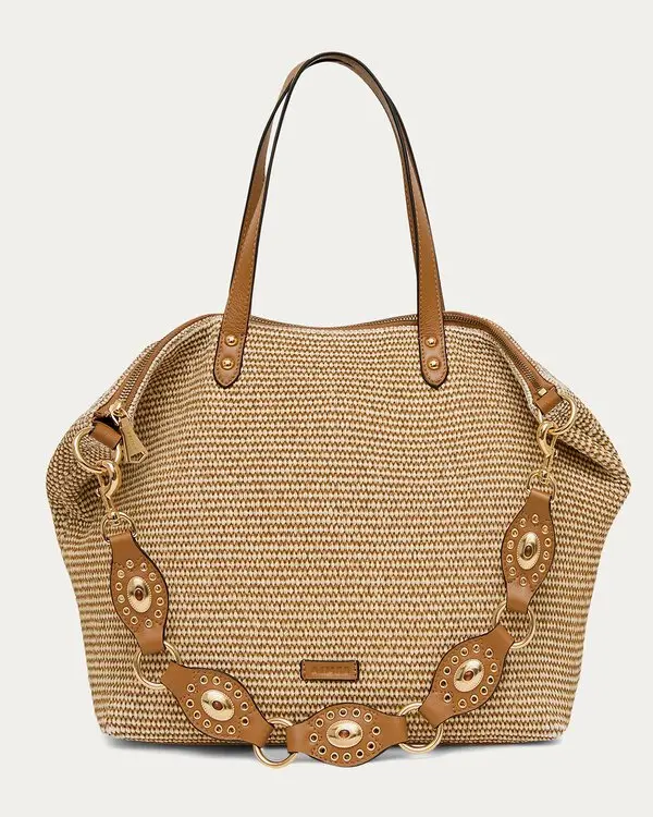 AIMEE Roma Convertible Tote - Raffia And Latte