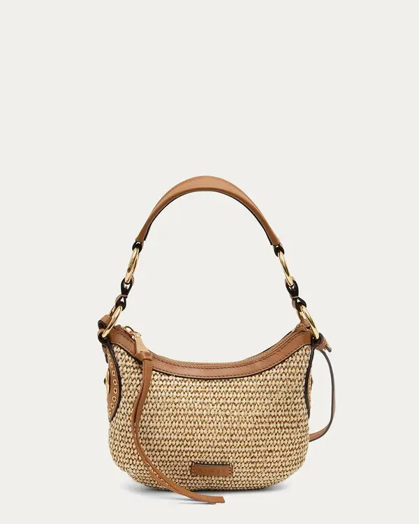 AIMEE Roma Mini Crossbody - Raffia And Latte